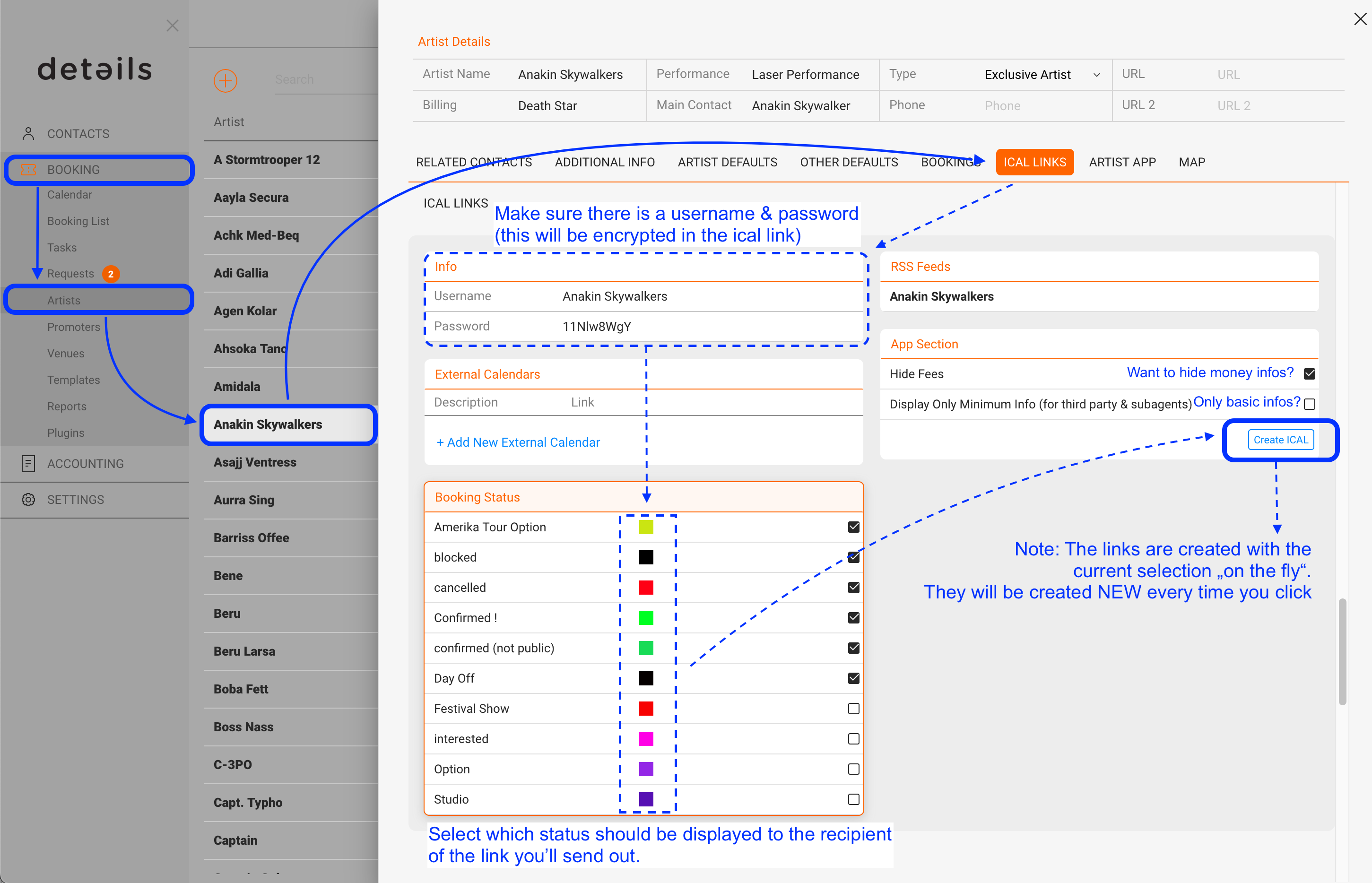 How to add Details Calendars to: ICal Calendars – Details