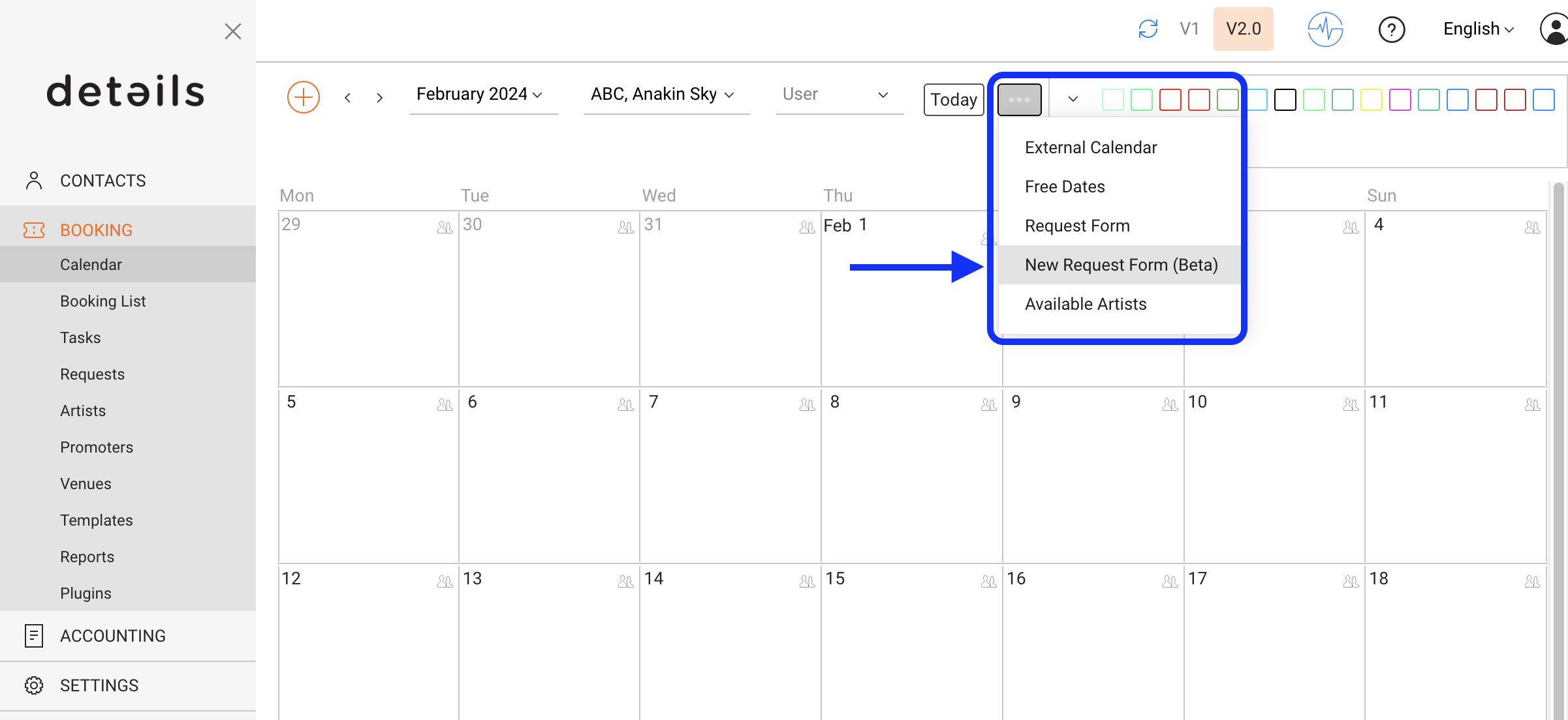 Booking Request Form – Details