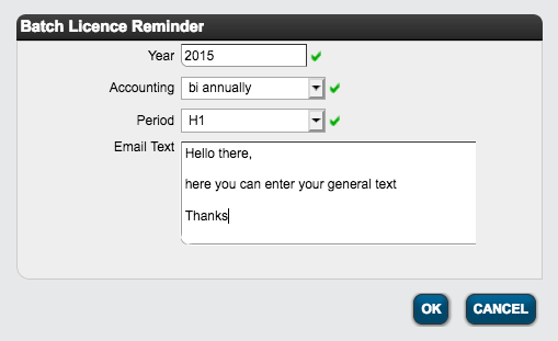 Batch Licence Reminder and Licence Reminder Emails – Details