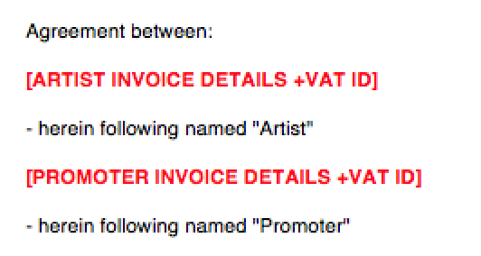 Step by Step Guide to variables in a standard Booking Contract – Details