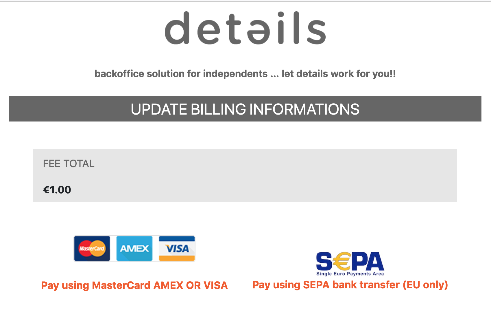 How to update your billing information – Details