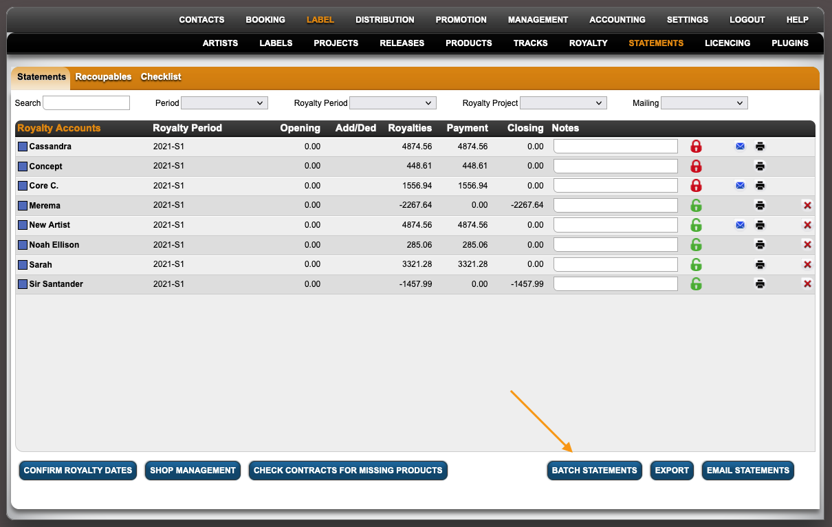 Create Royalty Statements – Details