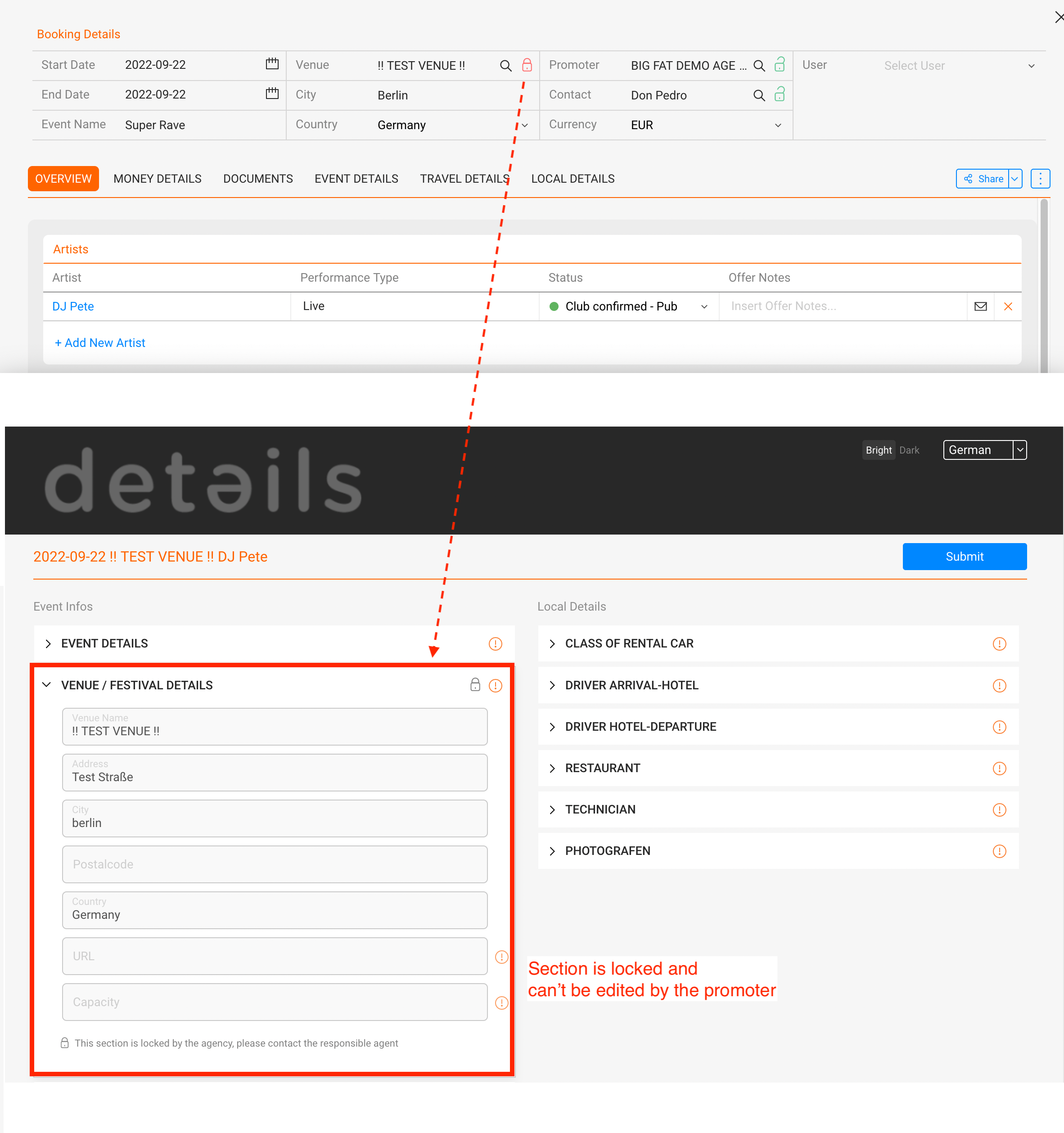 Locking informations in the new Questionnaire – Details