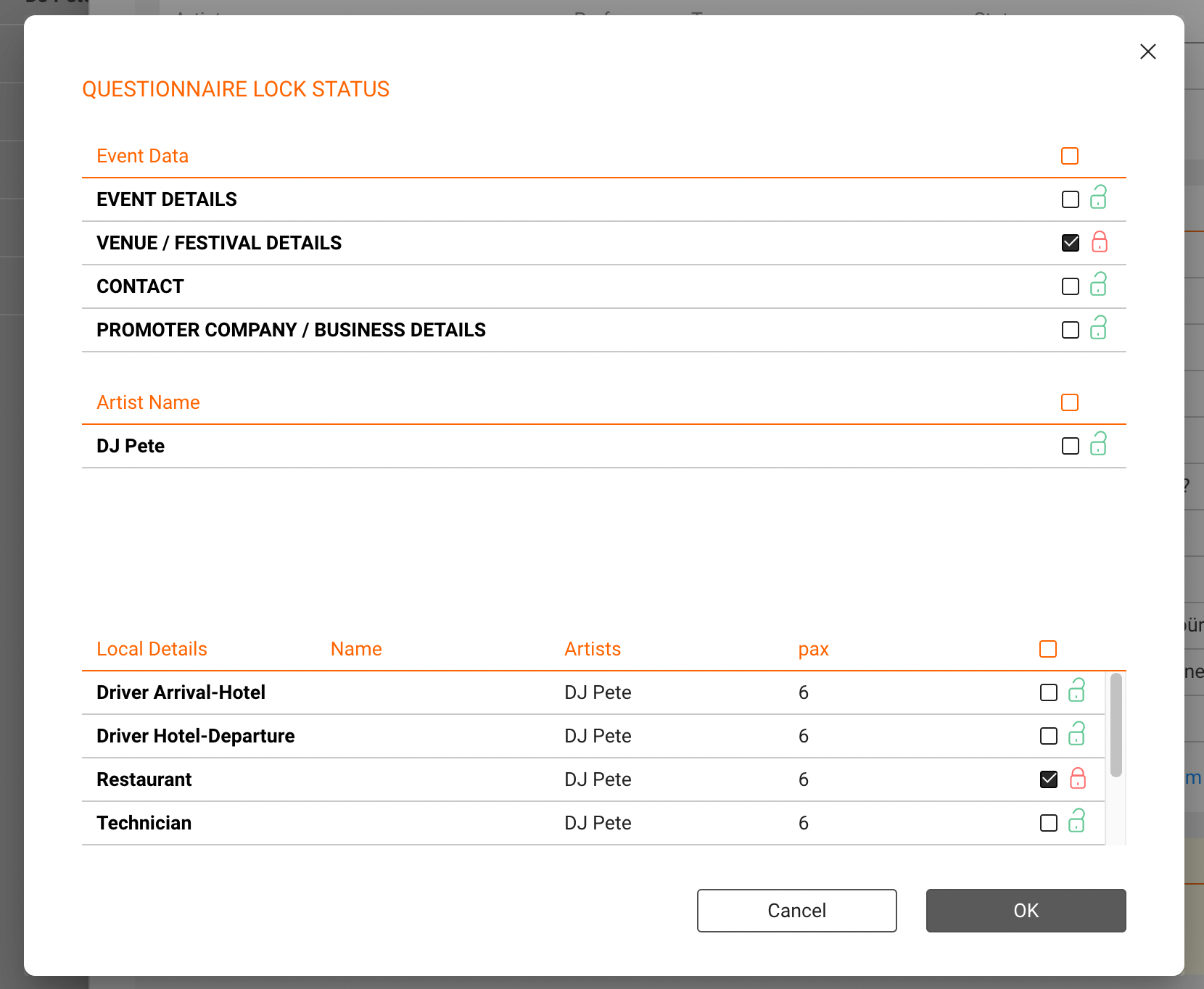 Locking informations in the new Questionnaire – Details